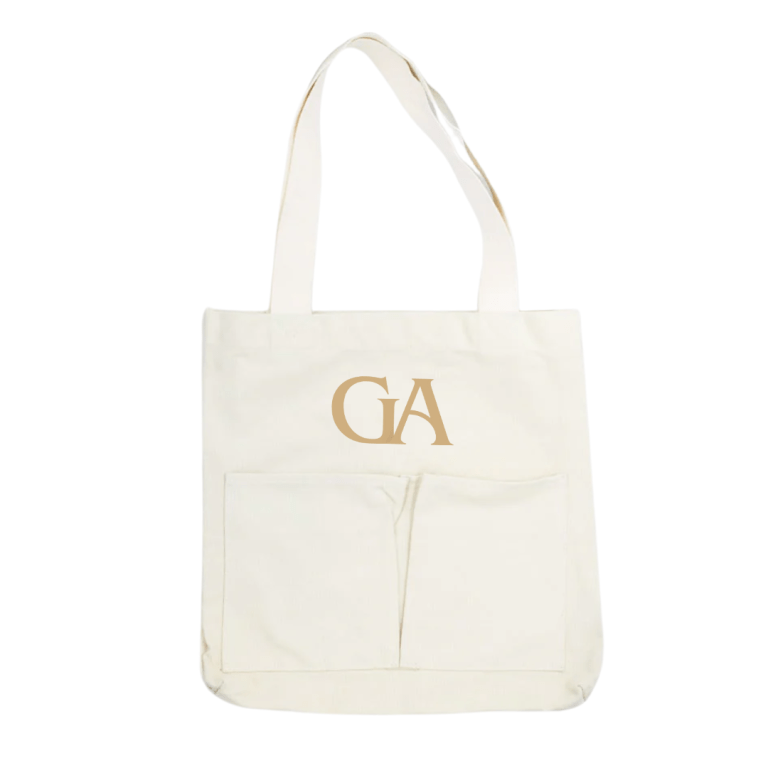 Canvas Tote Bag with 2 Side Pockets